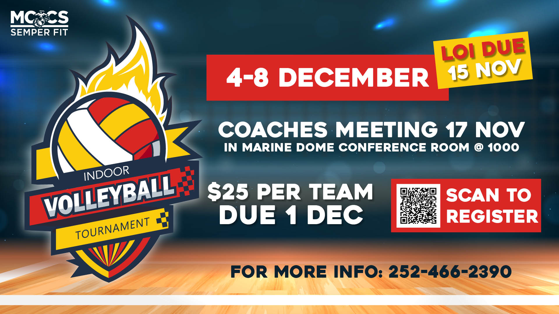 Indoor Volleyball Tournament Coaches Meeting