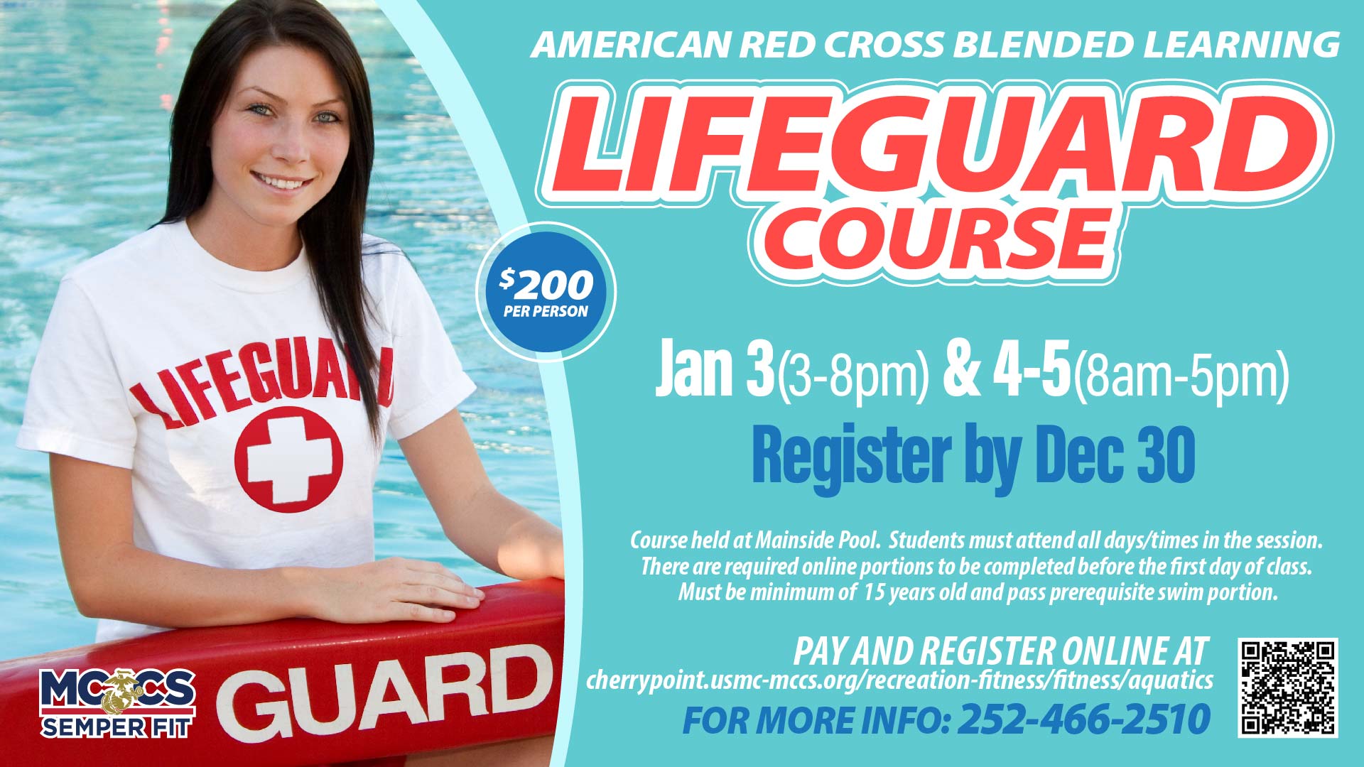 MCCS American Red Cross Blended Learning Lifeguard Course